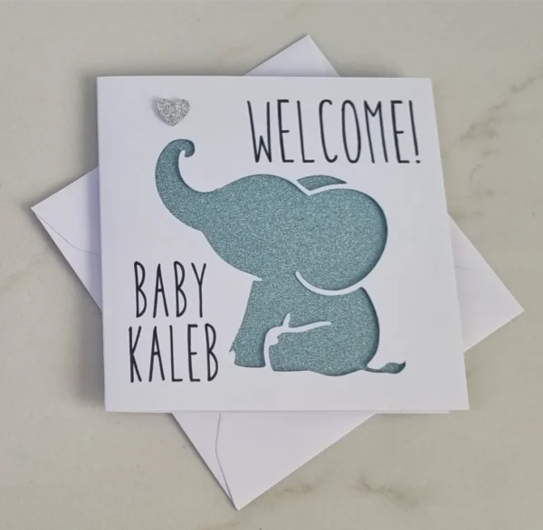 Personalised New Baby Elephant Card – We Are Getting Personal